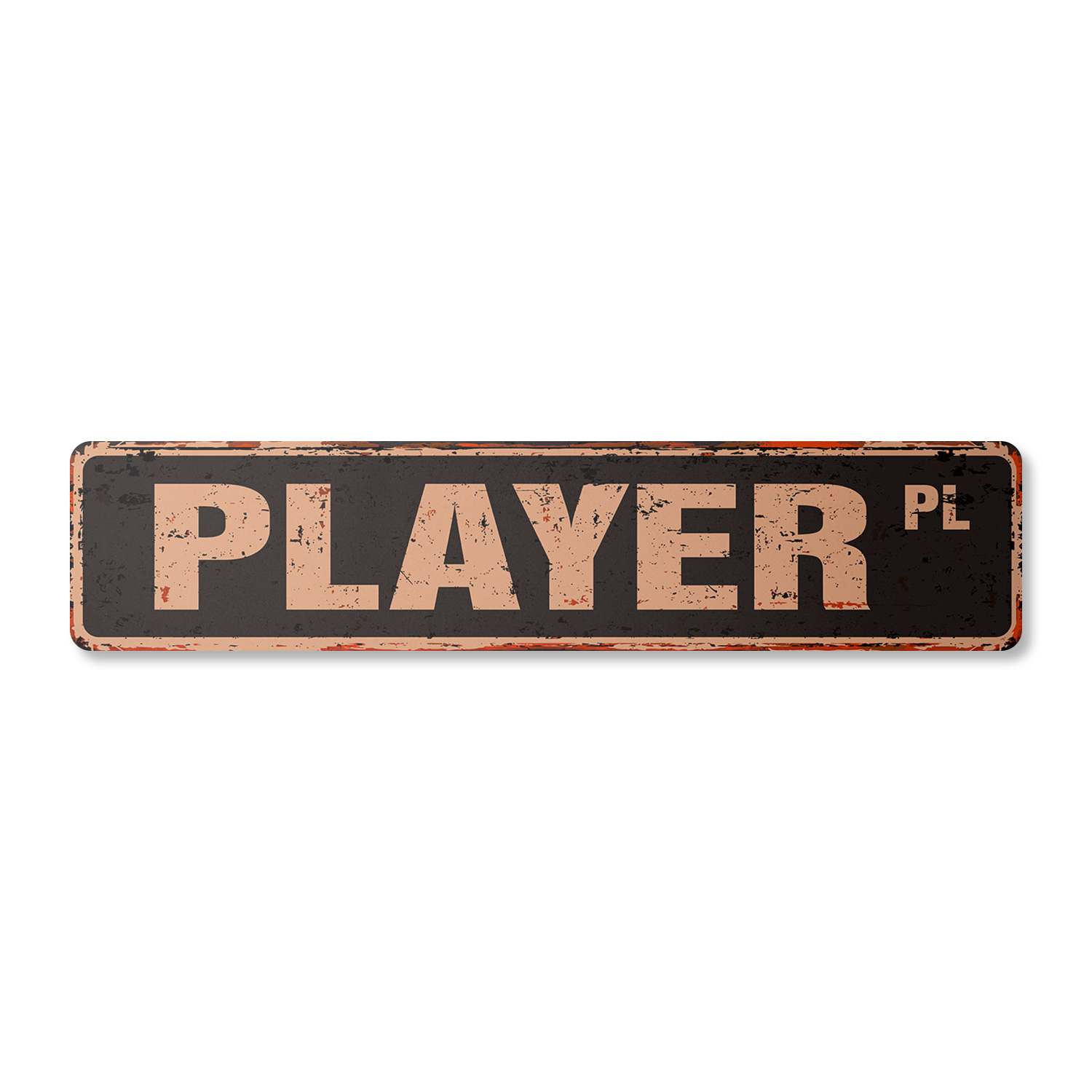 PLAYER Vintage Aluminum Street Sign sport flirt cassanova pimp athletic ...