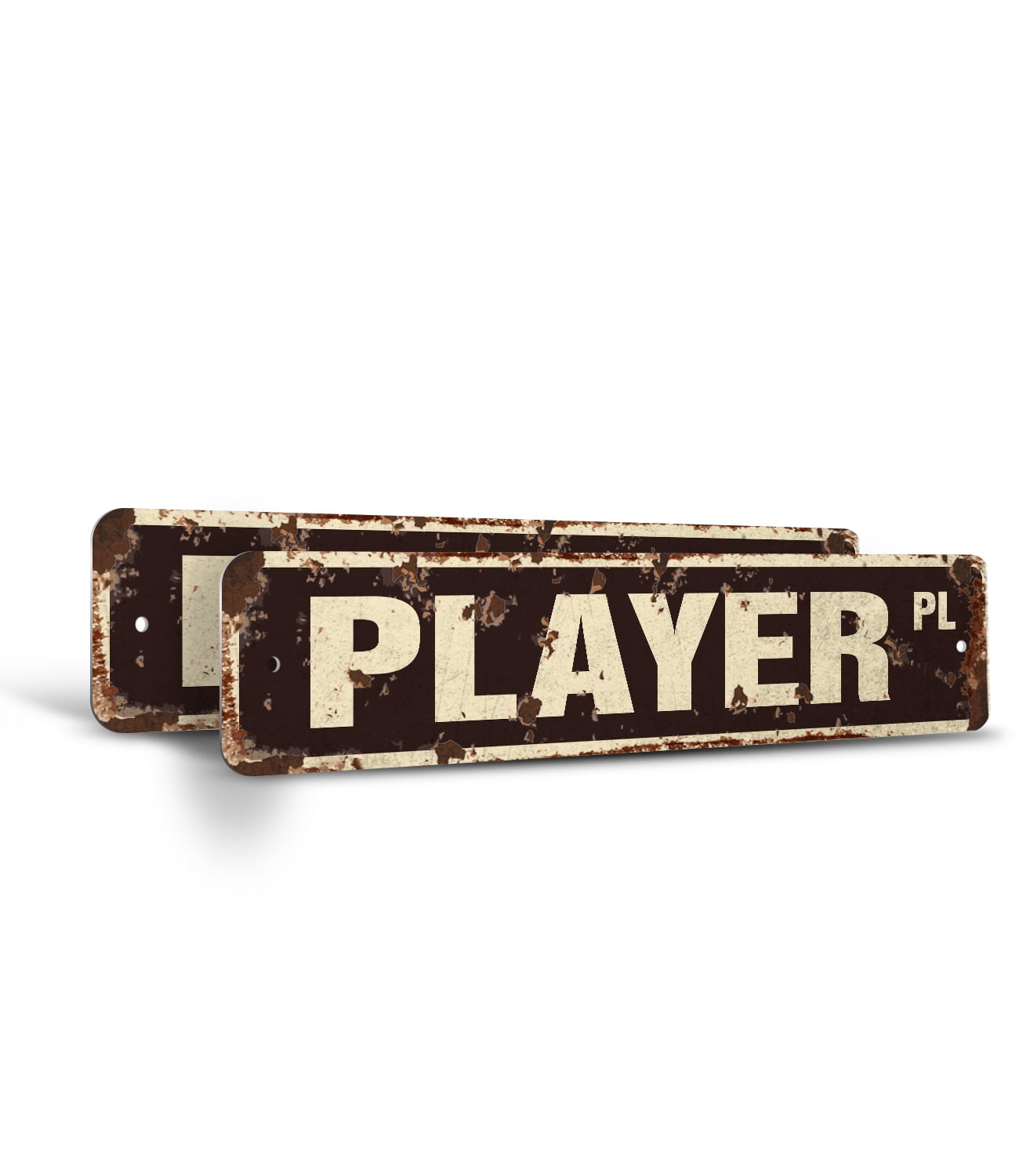 PLAYER Vintage Style Rustic Street Sign – (2 Pack) Sport Flirt ...