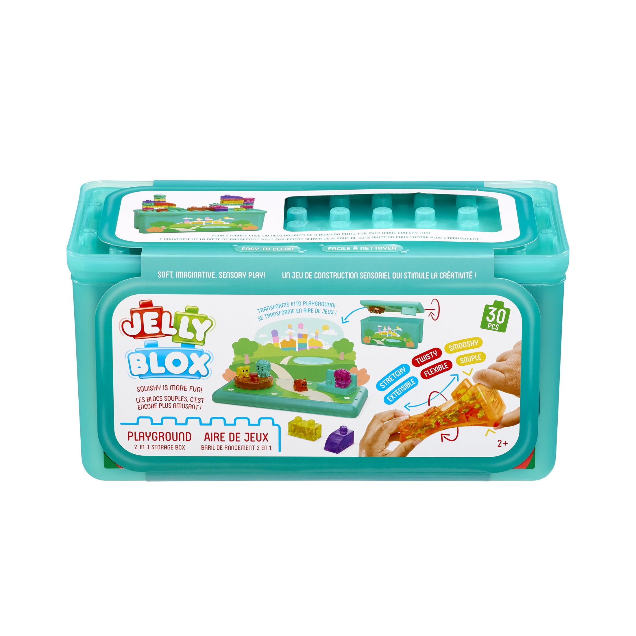 Jelly Blox Playground Store & Play- 30 Piece Set of Building Blocks that Bend the Rules ...