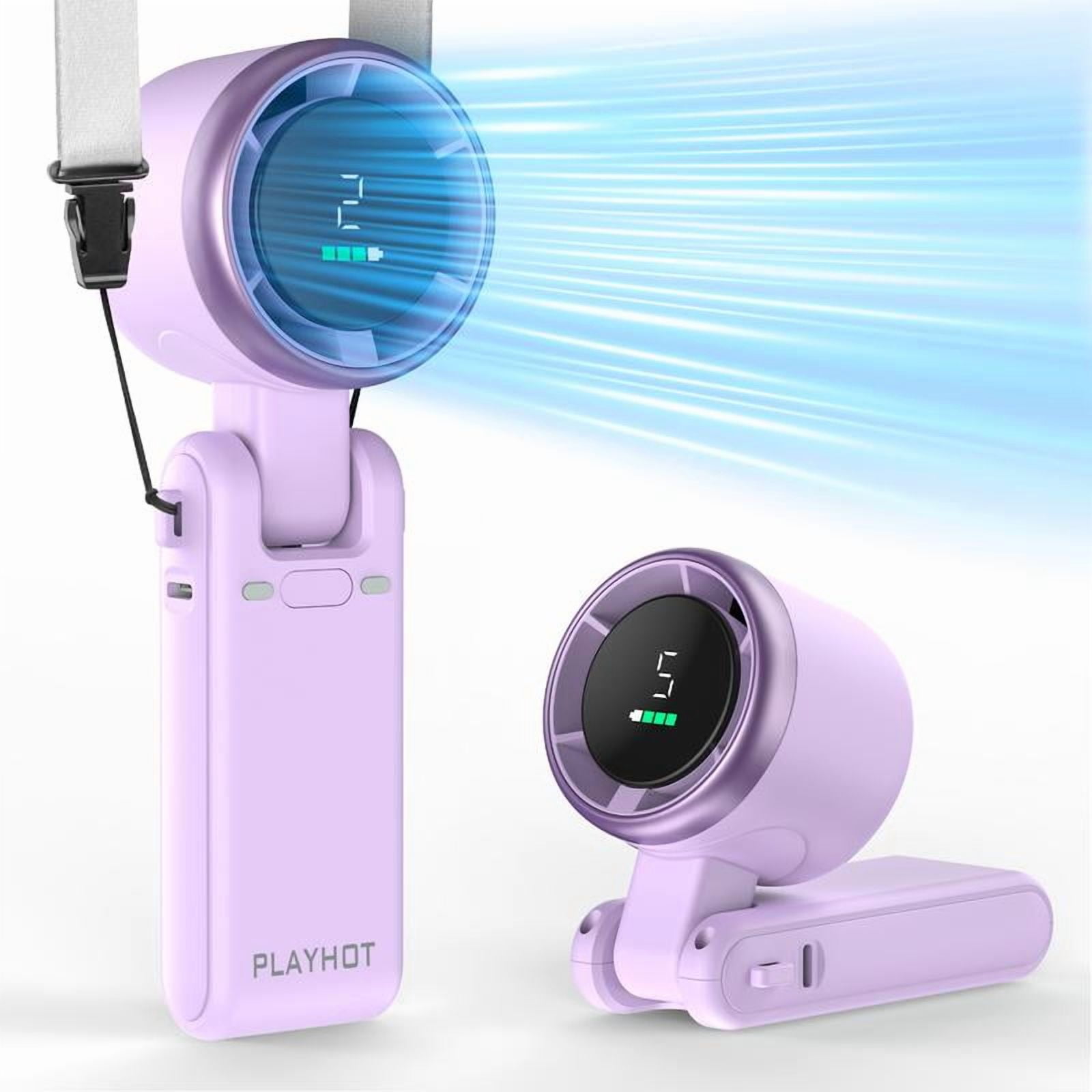 PLAYHOT Portable Handheld Turbo Fan - 5 Gears, 4000mAh Battery (Up to 10H Use), 3-in-1 ...