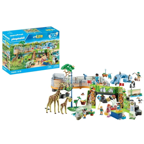 PLAYMOBIL MyLife 71600 Big Zoo, extensive Zoo Set with 16 native and ...