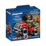 PLAYMOBIL Fireman Toy Set, #71090 Fire Rescue Quad Playset for Ages 4 ...