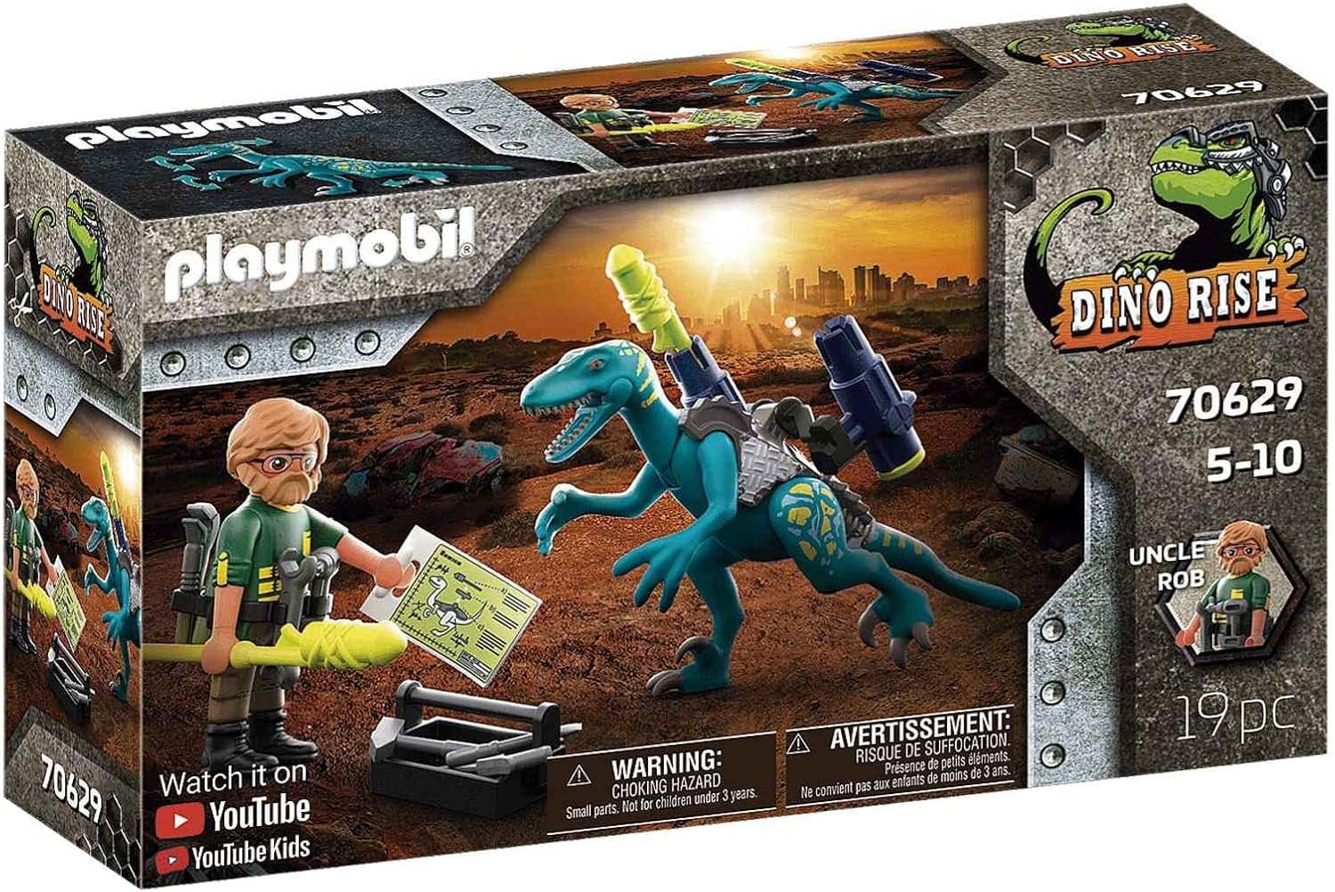 PLAYMOBIL Deinonychus: Ready for Battle - Dinosaur Adventure Play Set ...