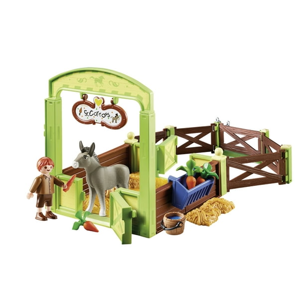 PLAYMOBIL Spirit Riding Free Snips & Senor Carrots with Horse Stall ...
