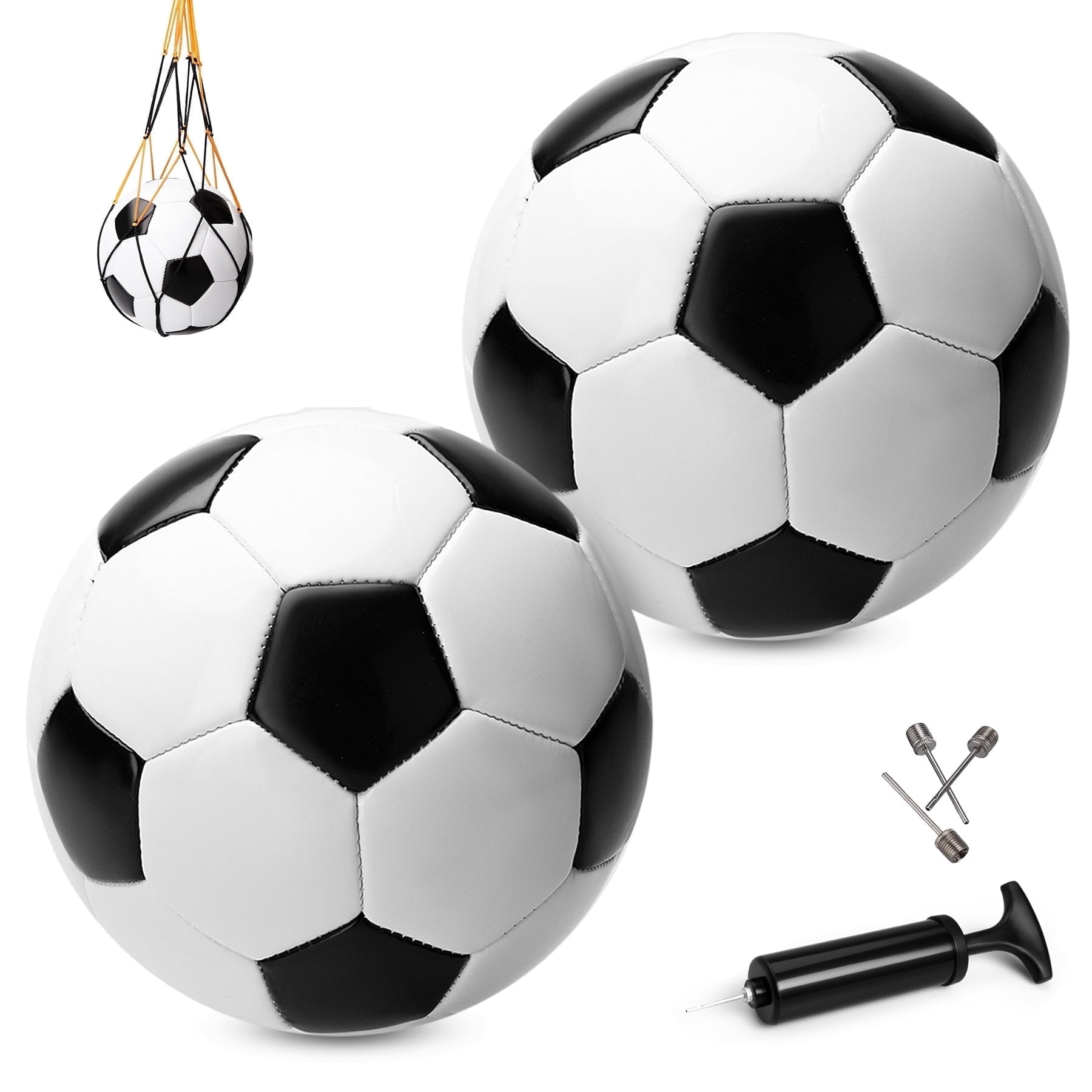 PLAYZAP Soccer Ball Size 3 Size 4 Size 5 with Pump - Single or 2 Pack ...