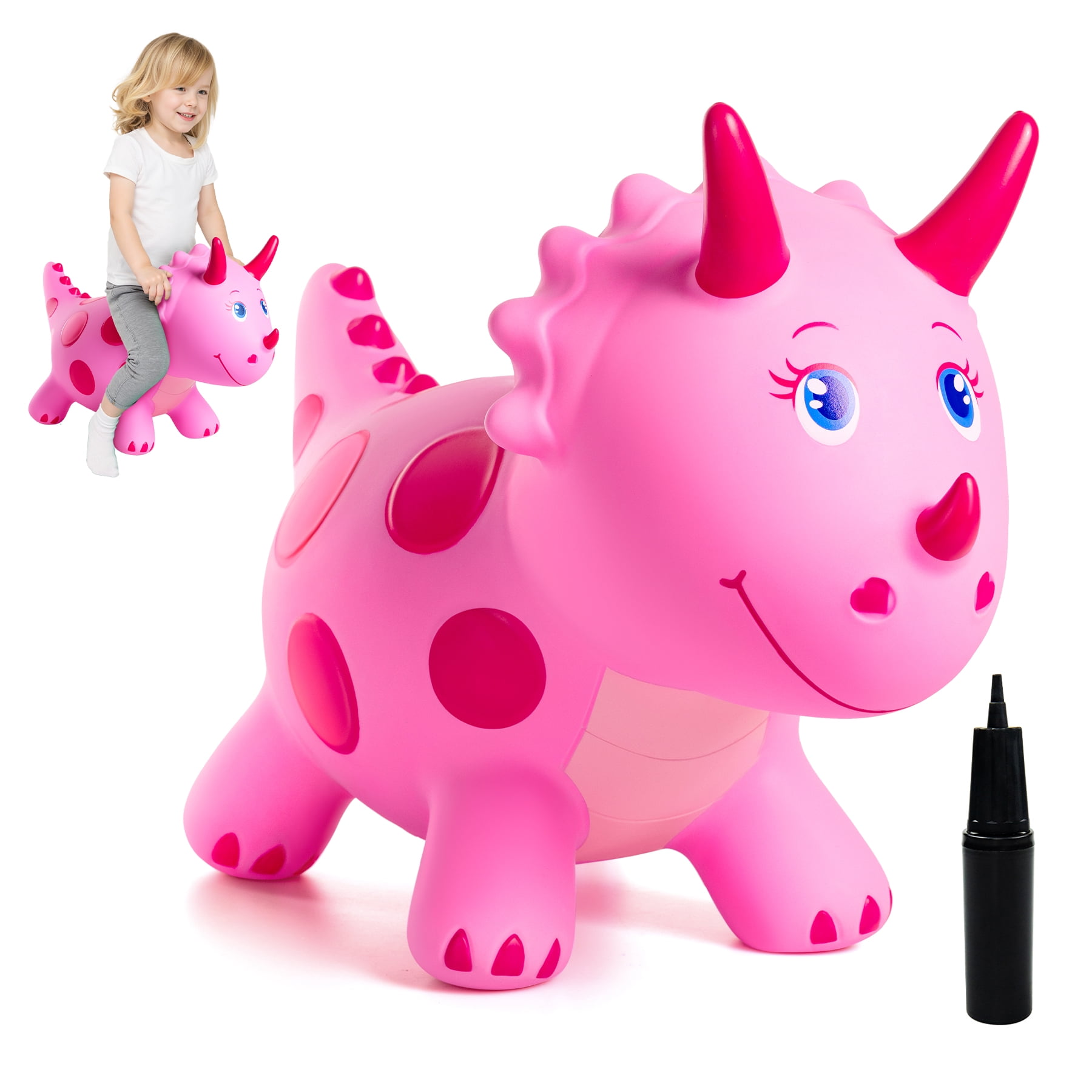 PLAYZAP Bouncy Horse Dinosaur Hopping Toy, Inflatable Bouncing Animal ...