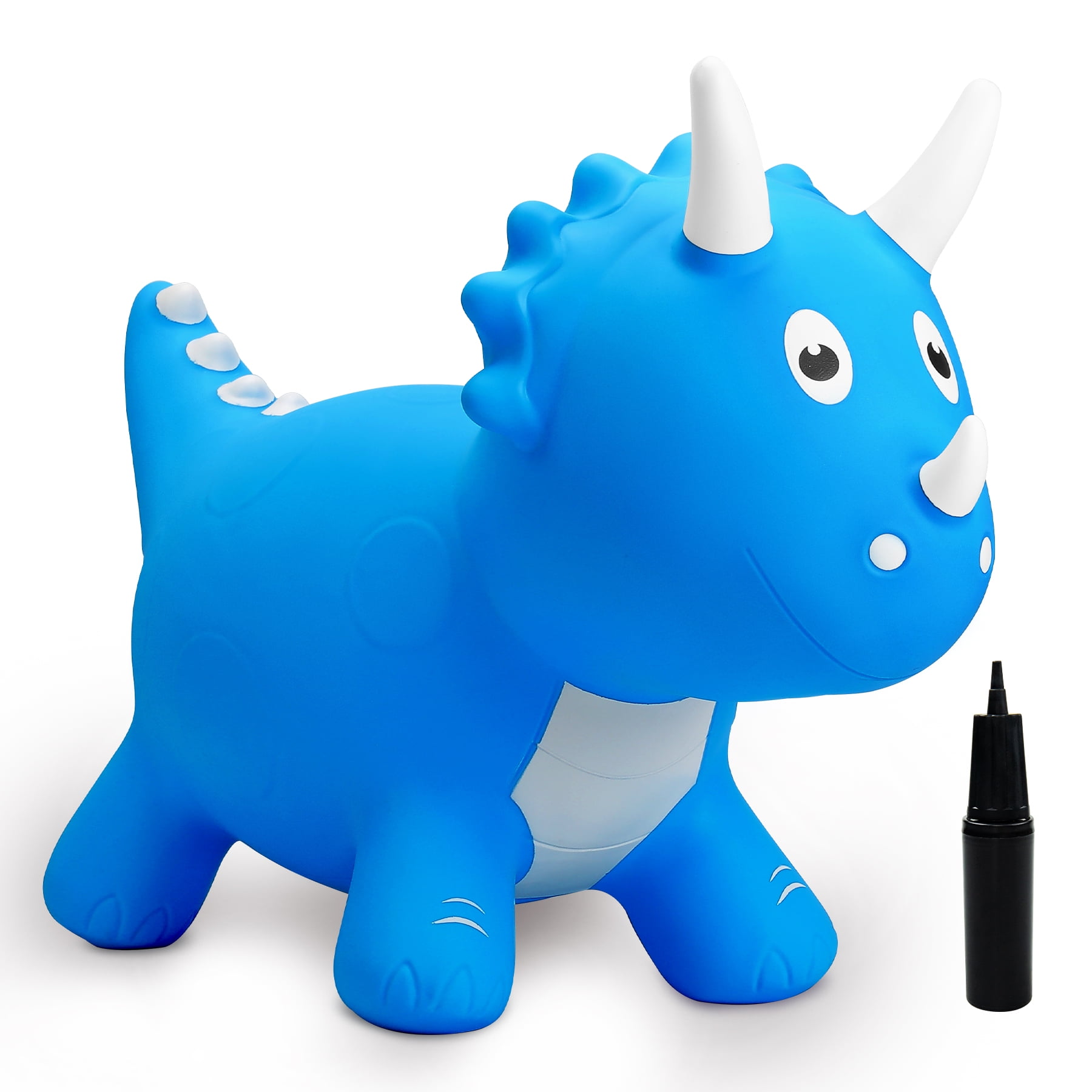 PLAYZAP Dinosaur Bouncy Horse Hopper: Inflatable Triceratops Toy for ...