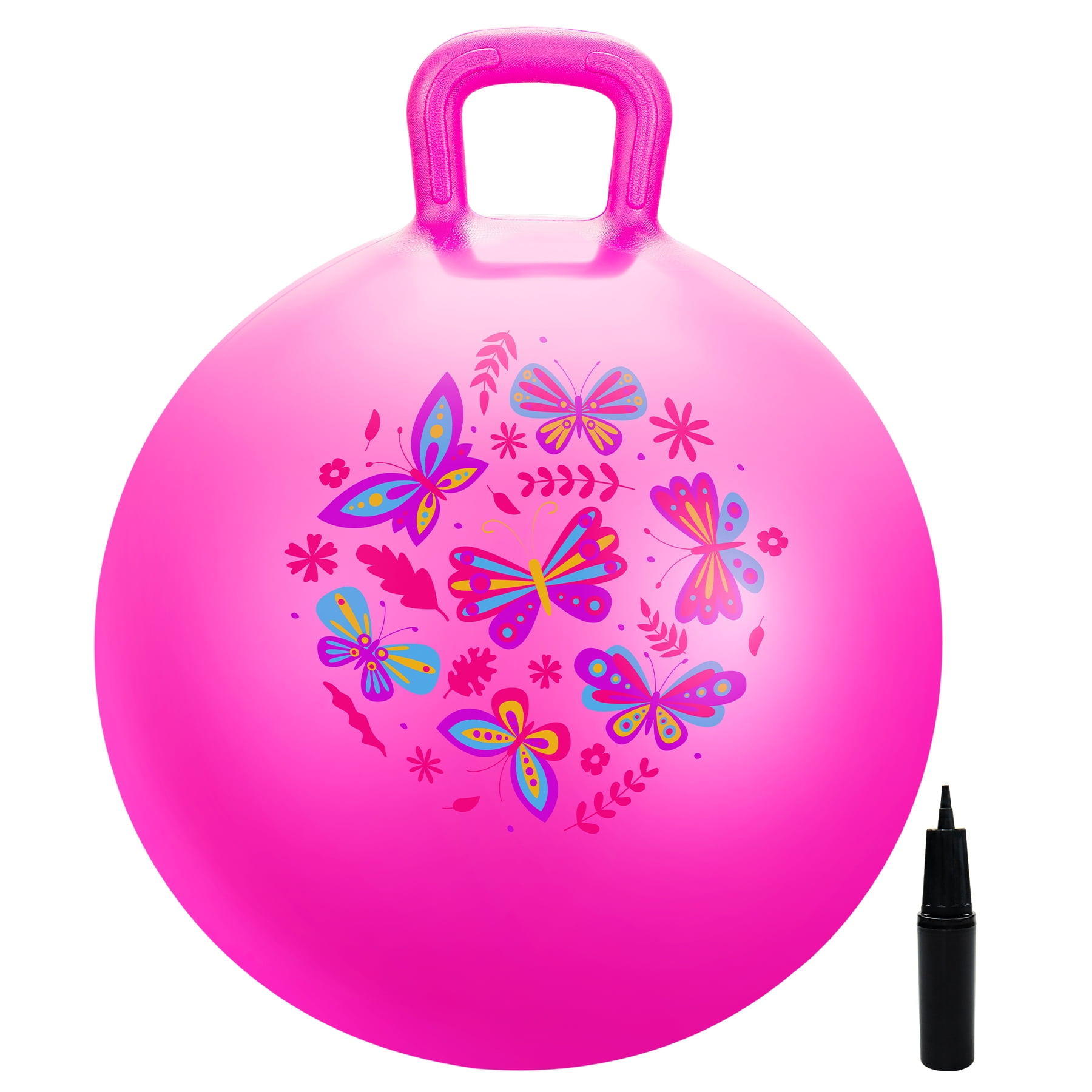 PLAYZAP Hopper Ball, Bouncy Ball with Handle for Kids, 18-inch Hippity ...