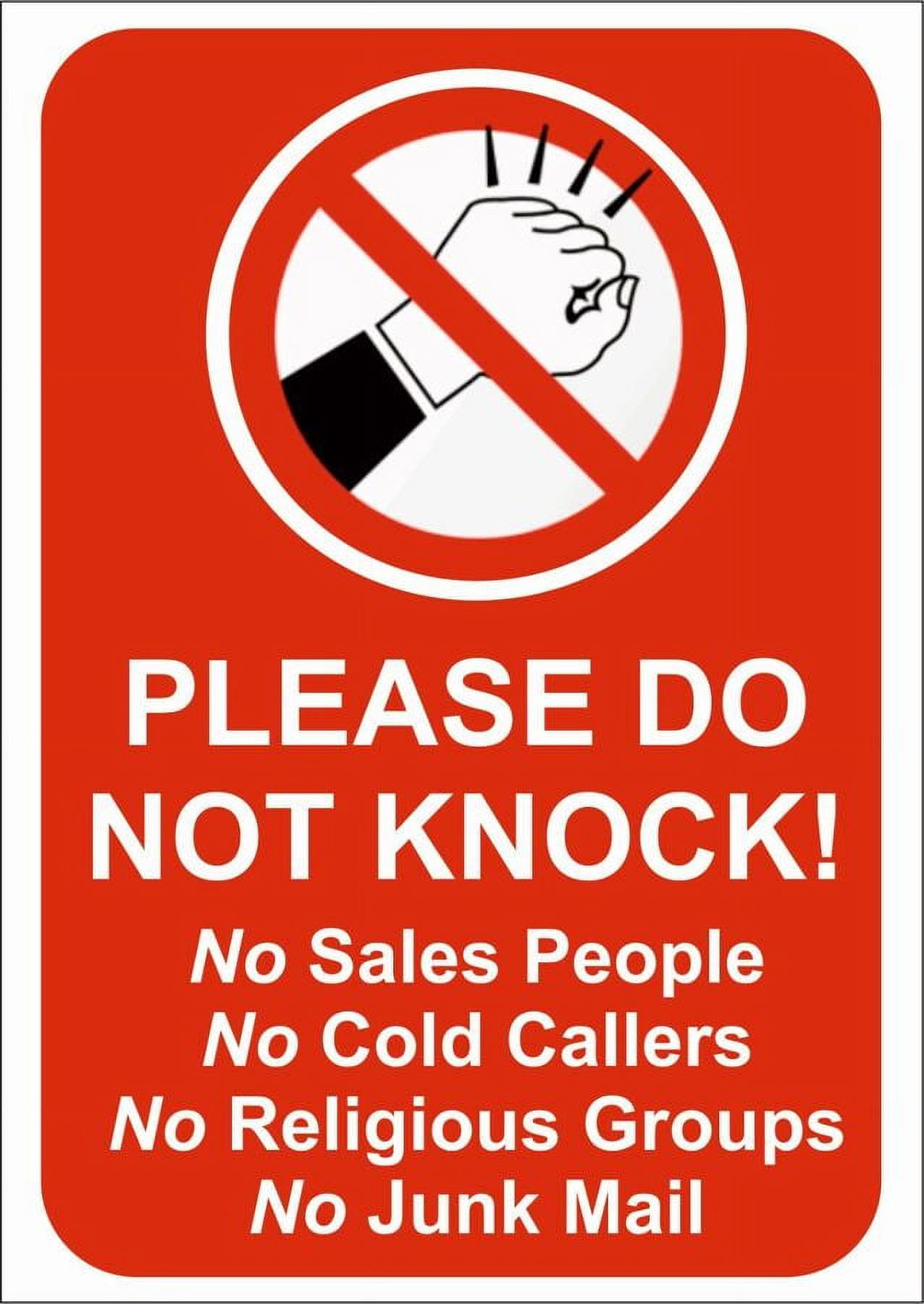 PLEASE DO NOT KNOCK NO COLD CALLERS/SALES PEOPLE Self.adh Metal ...