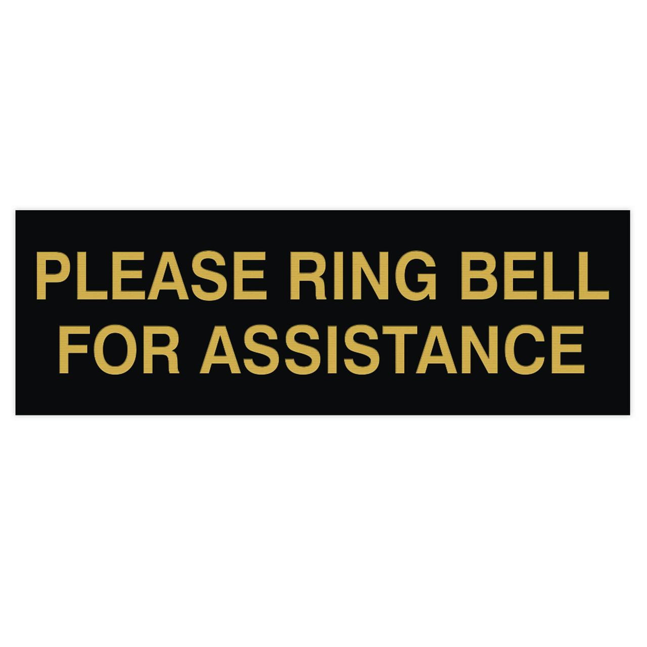 PLEASE RING BELL FOR ASSISTANCE Sign - Black / Gold - Large - Walmart.com
