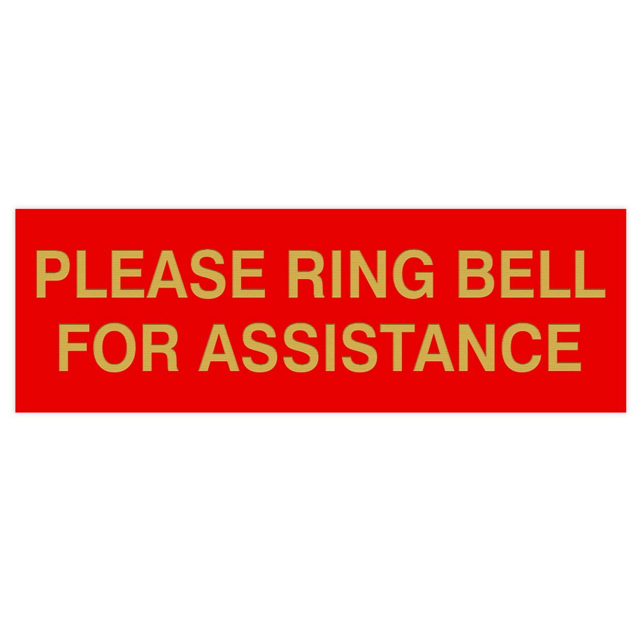 PLEASE RING BELL FOR ASSISTANCE Sign - Red / Gold - Large - Walmart.com