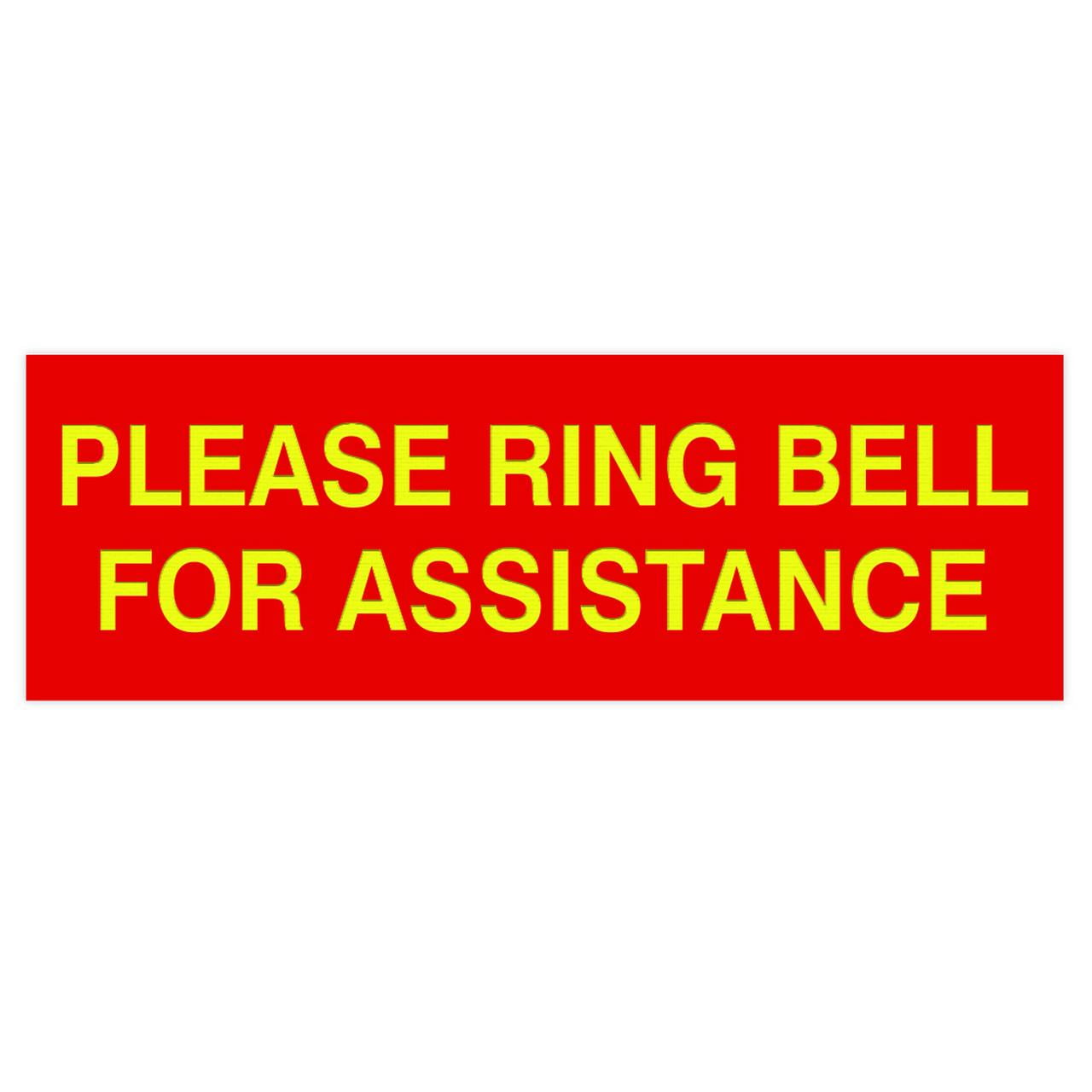 PLEASE RING BELL FOR ASSISTANCE Sign - Red / Yellow - Large - Walmart.com