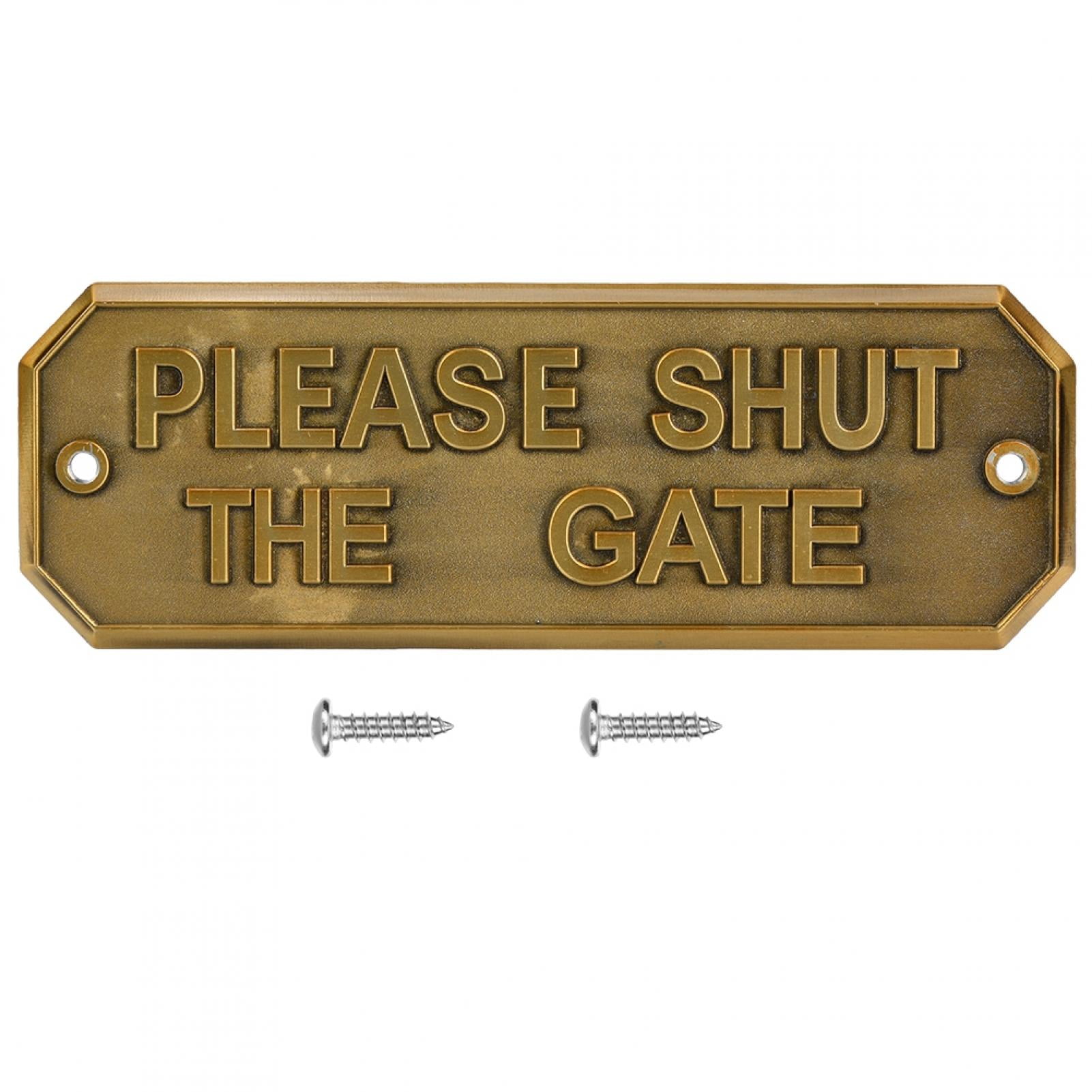 PLEASE SHUT THE GATE Fence Post Garden House Home Door Gate Sign Board ...