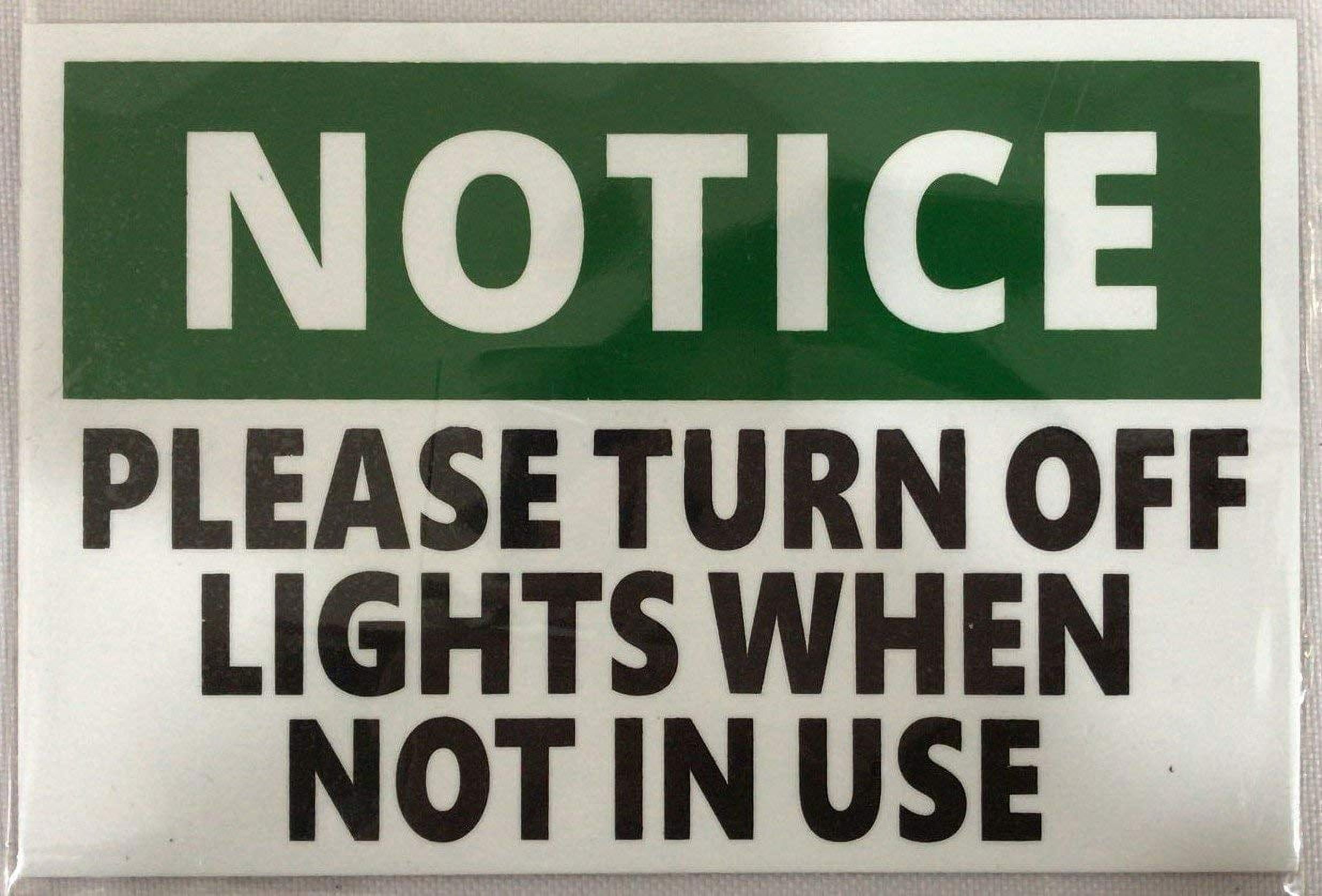 PLEASE TURN OFF THE LIGHTS SIGN (WHITE aluminium 4X6) - Walmart.com