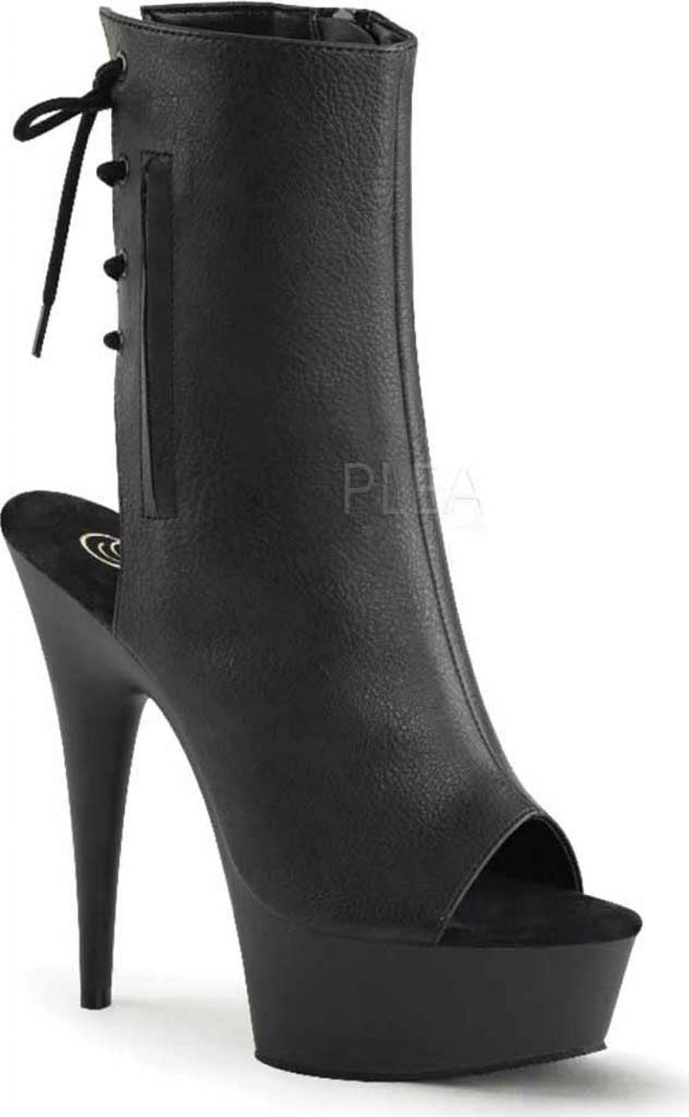 Pleaser Delight-1018 Women's Open Toe, Back Lace-Up, Stiletto Ankle ...