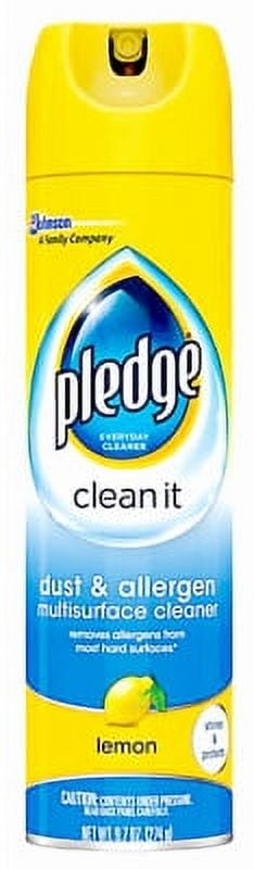 PLEDGE 77316 Furniture Polish Dust & Allergen Lemon Scent 9.7 oz Spray ...