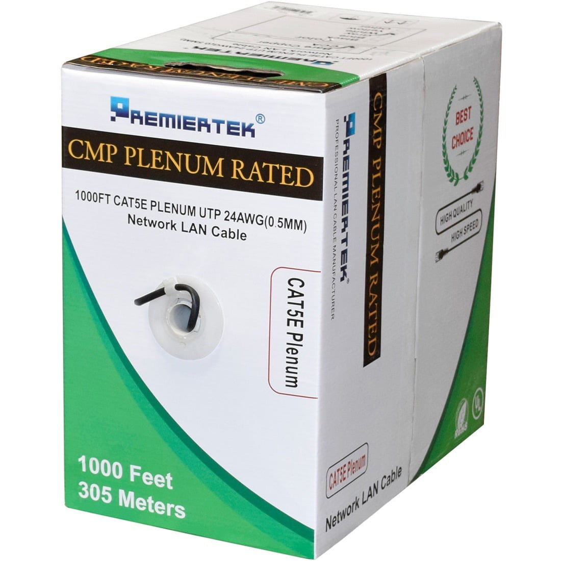 PLENUM CMP CAT5E 1000FT BLACK - Walmart.com