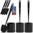 PLERISE 3-Pack Toilet Brush and Holder Set, Bathroom Accessories with ...