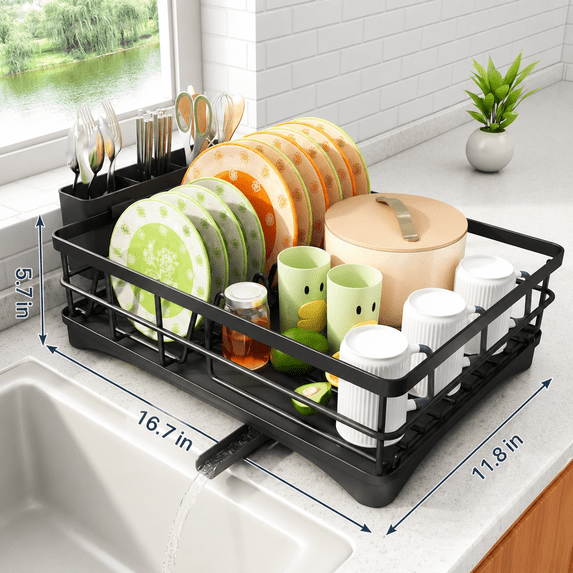 PLERISE Dish Drying Rack - Stainless Steel, Large Capacity Kitchen ...
