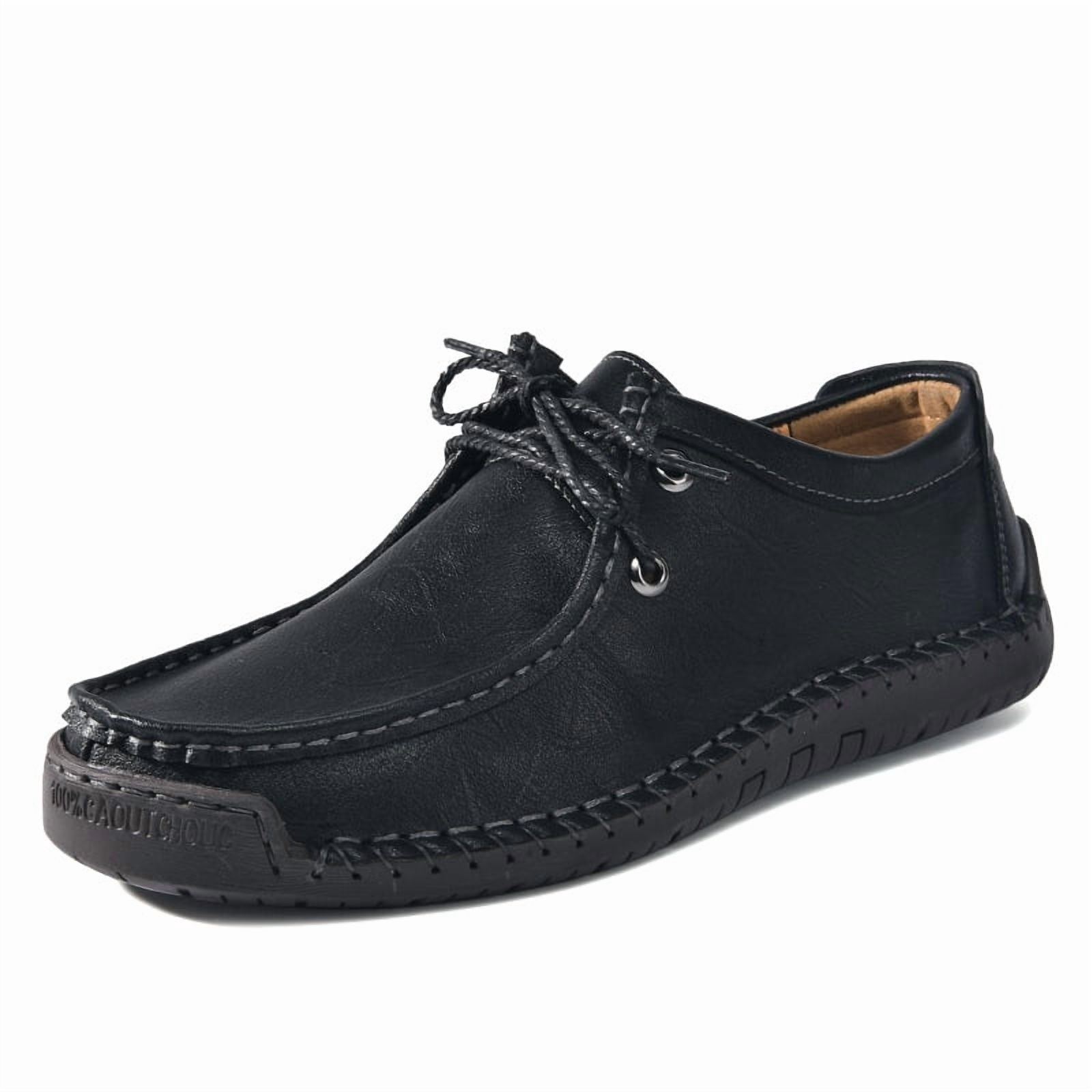 PLERISE Men's British-Style Retro Loafers – Hand-Sewn Durable Casual ...