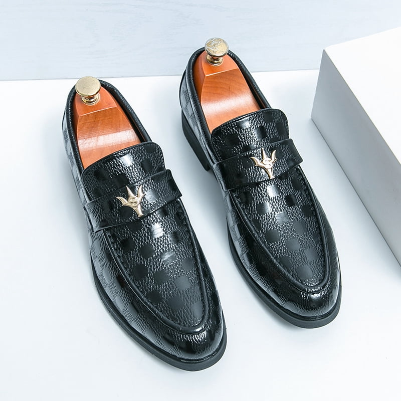 PLERISE Men's Leather Loafers, Comfortable Autumn Business & Wedding ...