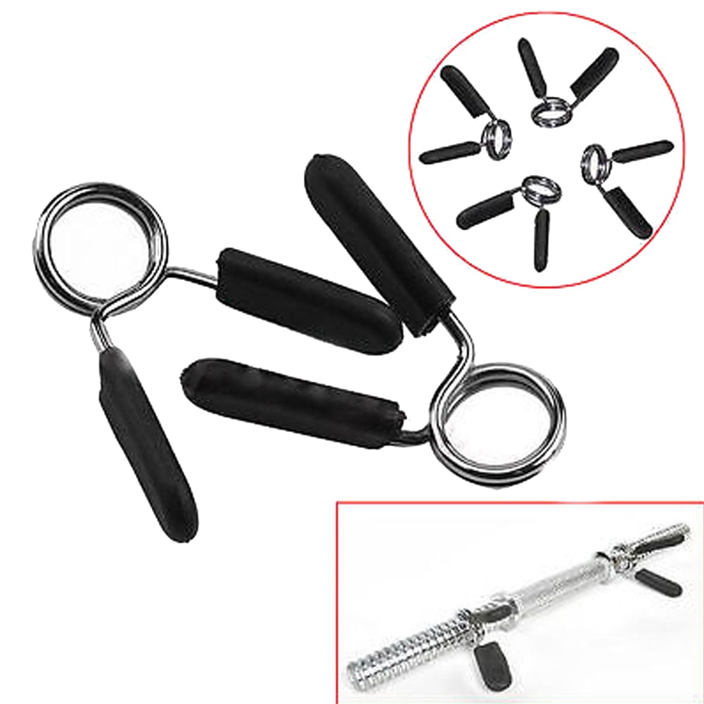 PLGEBR Barbell Spring Collar Clips 1Pair 25mm Gym Weight Bar Barbell ...