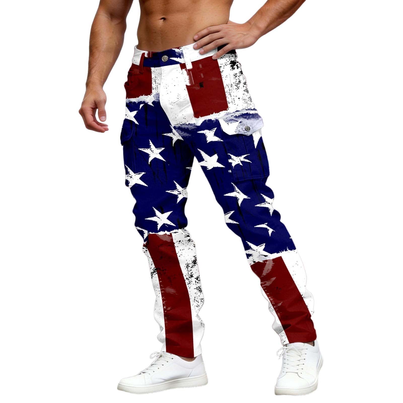 PLHWHYQ American 250Th Anniversary Mens Cargo Pants Patriotic Usa Flag ...