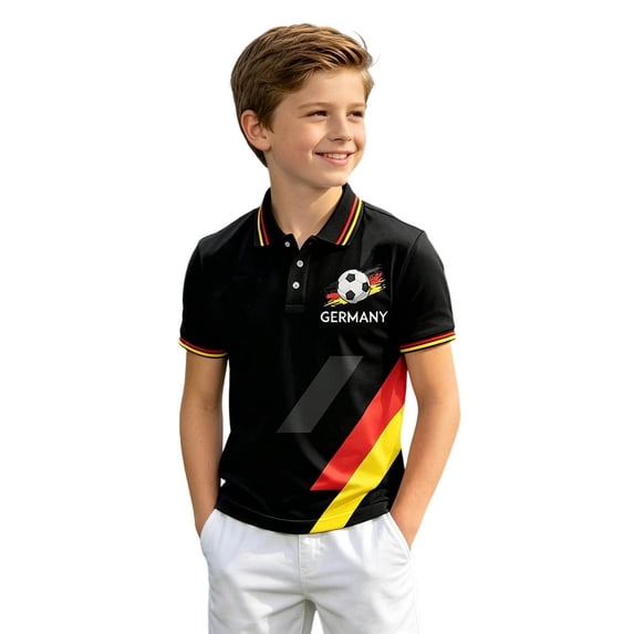PLHWHYQ Kids Germany Soccer Polo Shirt 2026 Boys Soccer Cup Shirt ...