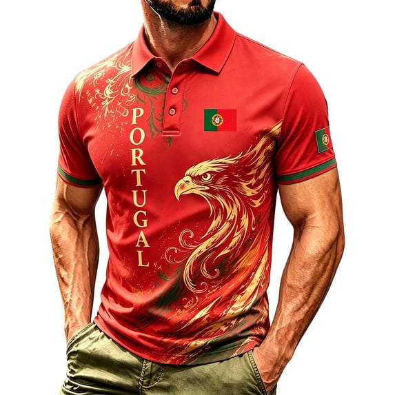 PLHWHYQ Mens Portugal Soccer Polo Shirt 2026 Mens Soccer Cup Shirt ...