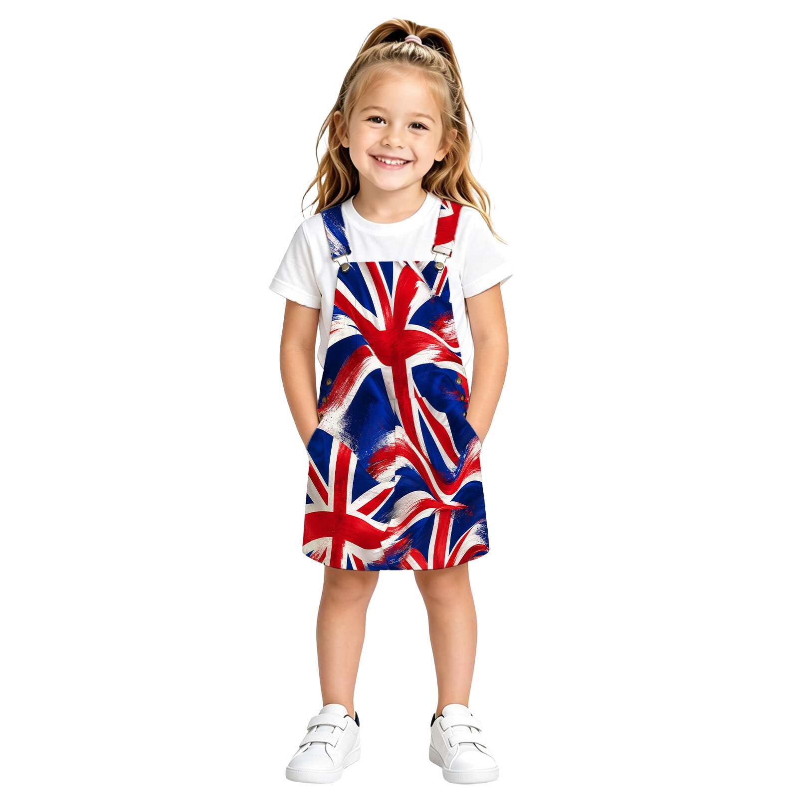 PLHWHYQ Toddler Kids 250th Anniversary Denim Overall Dress Girls Fourth ...