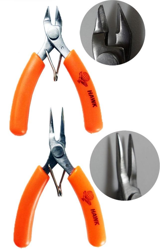 PLIER KING 2 Piece 3.5" (8.9 cm) Side Cutter & 4" (10.2 cm) Long Nose ...