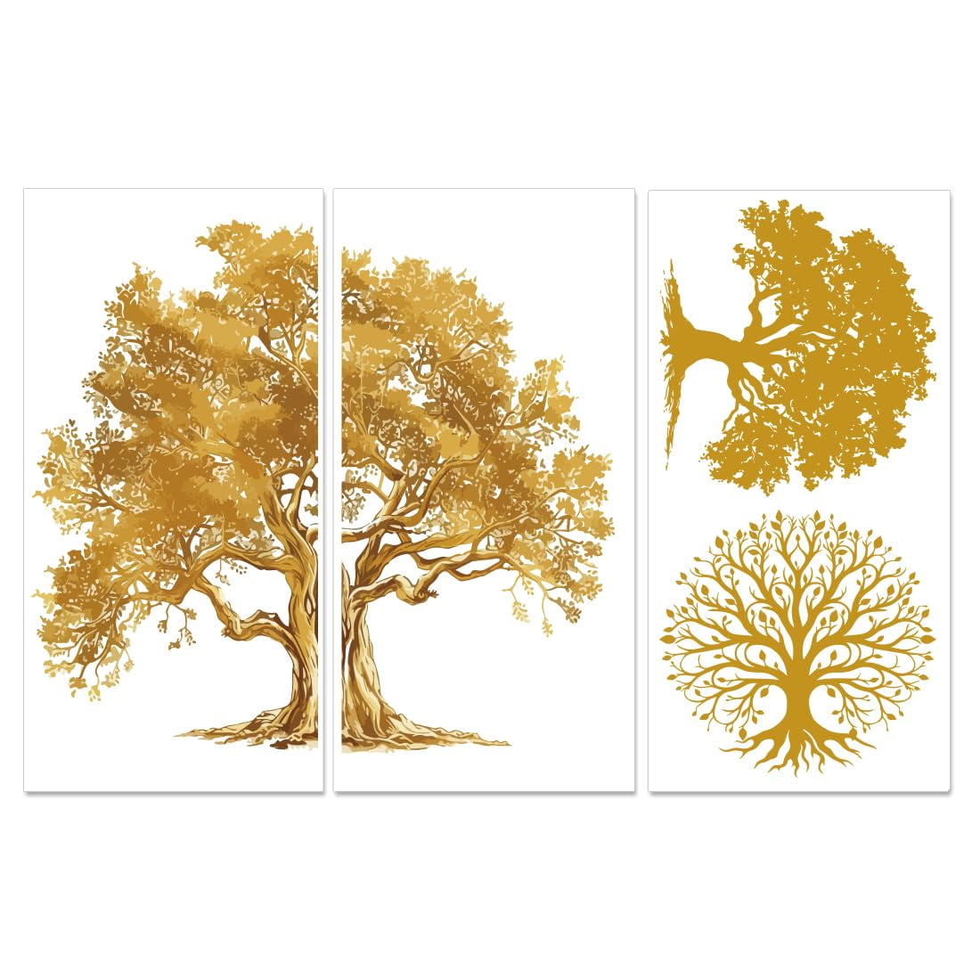 PLIGREAT 3 Sheets Golden MMF7 Tree Rub on Transfers Crafts and ...