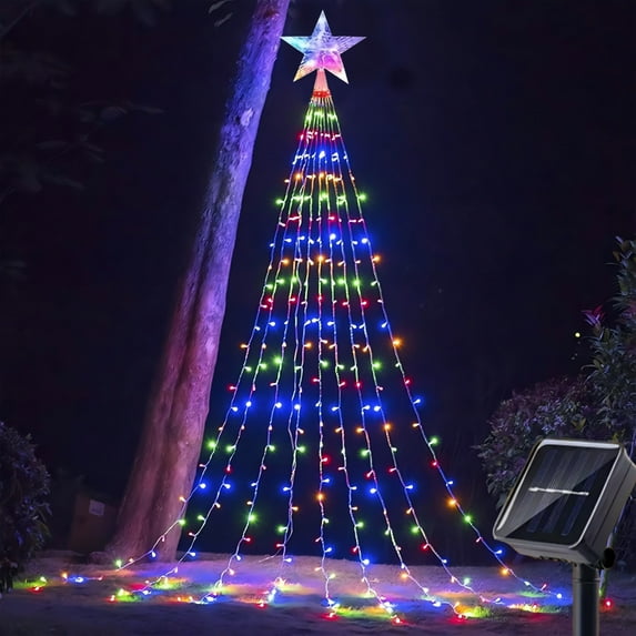 ZOEYKIMLO Christmas Tree Light Decorations Solar Powered 270LED 9.8FT ...