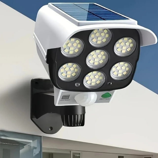 PLINVON Solar Outdoor Light, 77-LED Motion Sensor, Dual-Sided Lighting ...