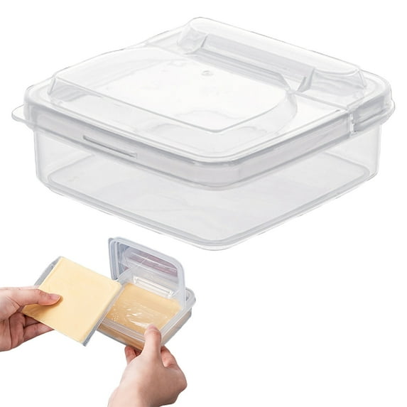 PLJFXXM 1Pack Sliced Cheese Container for Fridge, Flip Lid Clear Butter ...