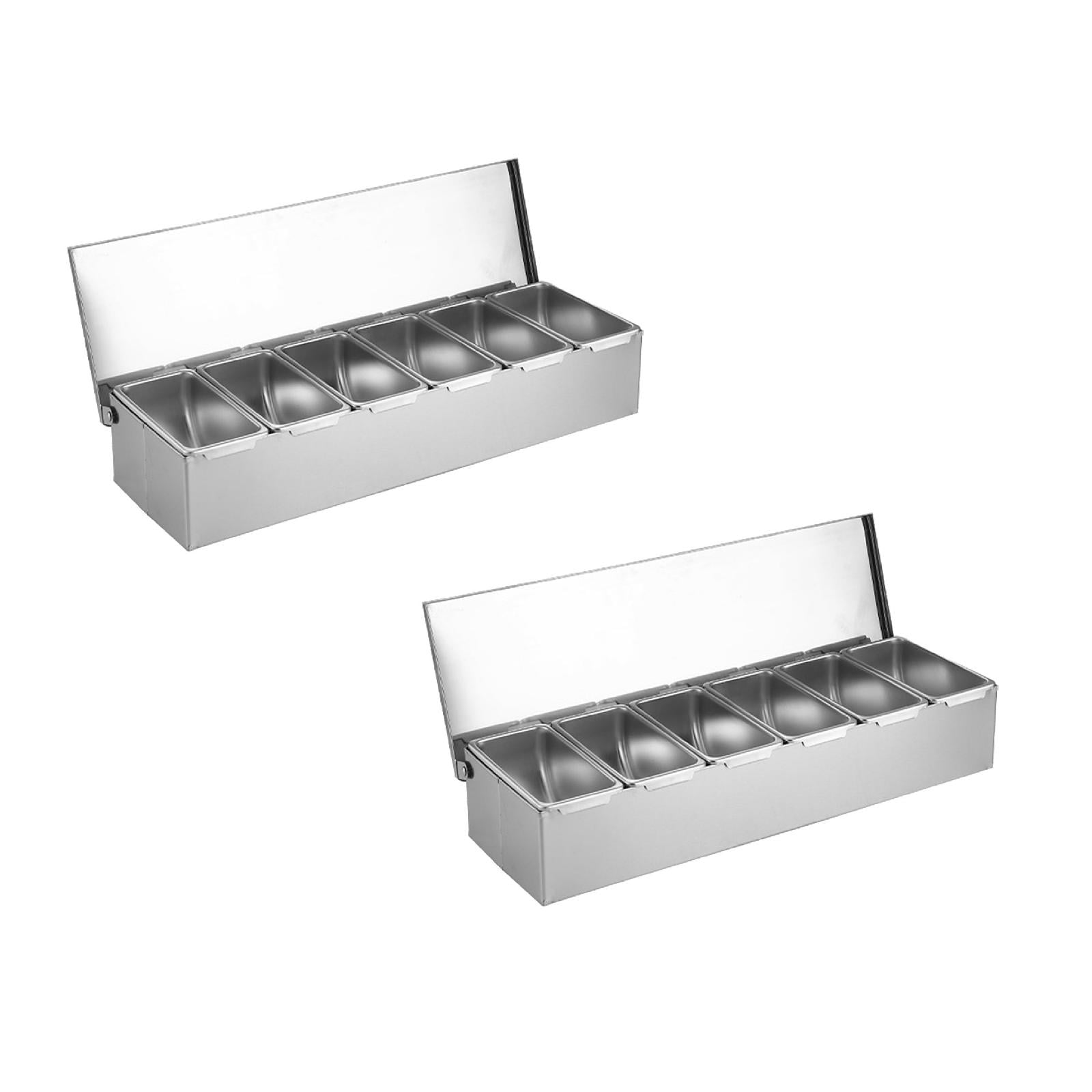 PLJFXXM 2 Pack Pizza Topping Station with Lid and 6 Removable ...