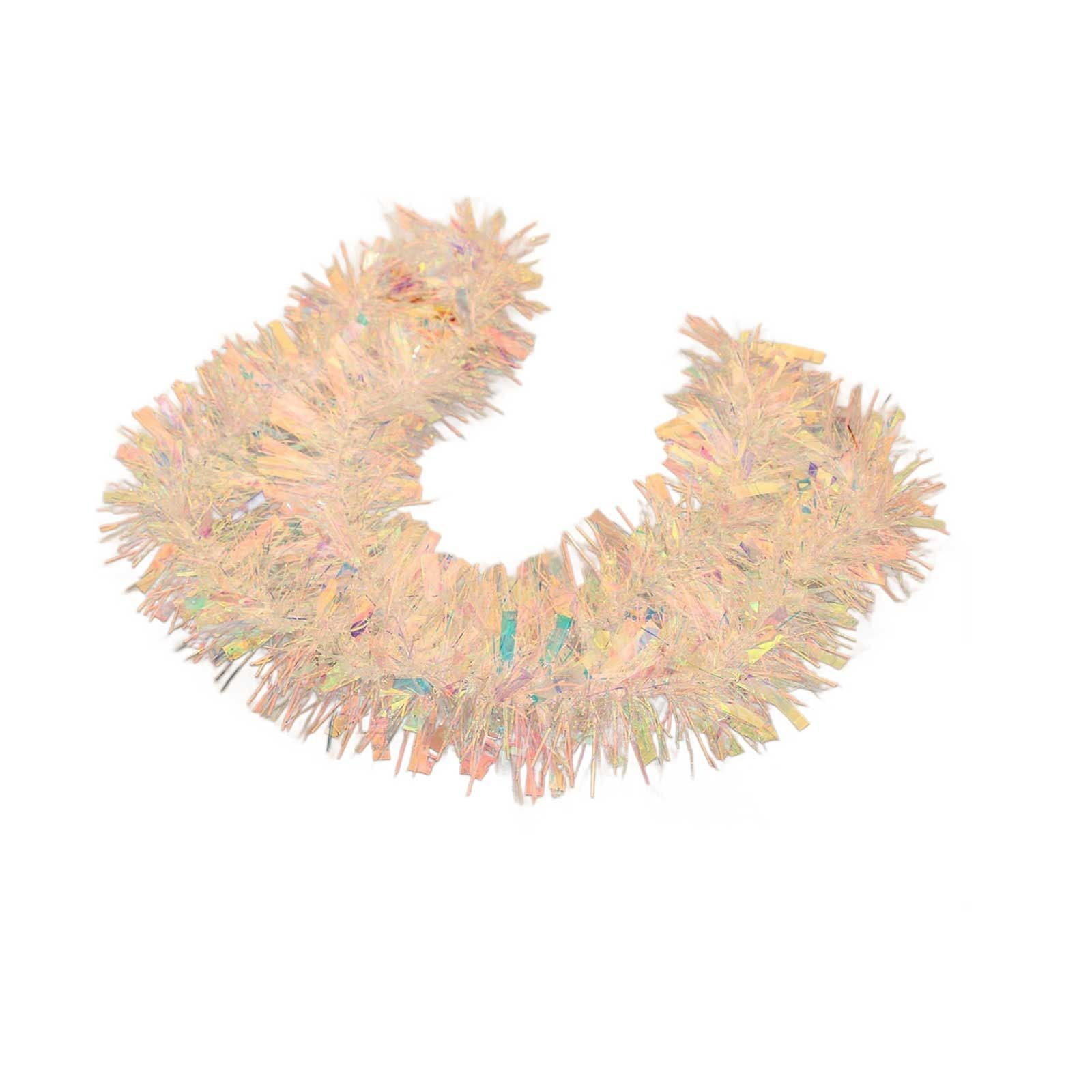 PLJFXXM 50 Inch Metallic Foil Tinsel Garland – Christmas Holiday Decor ...