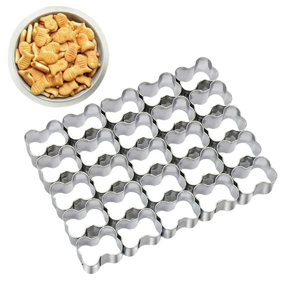 PLJFXXM Bone-Shaped Cracker Cutter,25 Cavity Bone Cookie Cutter,Mini ...