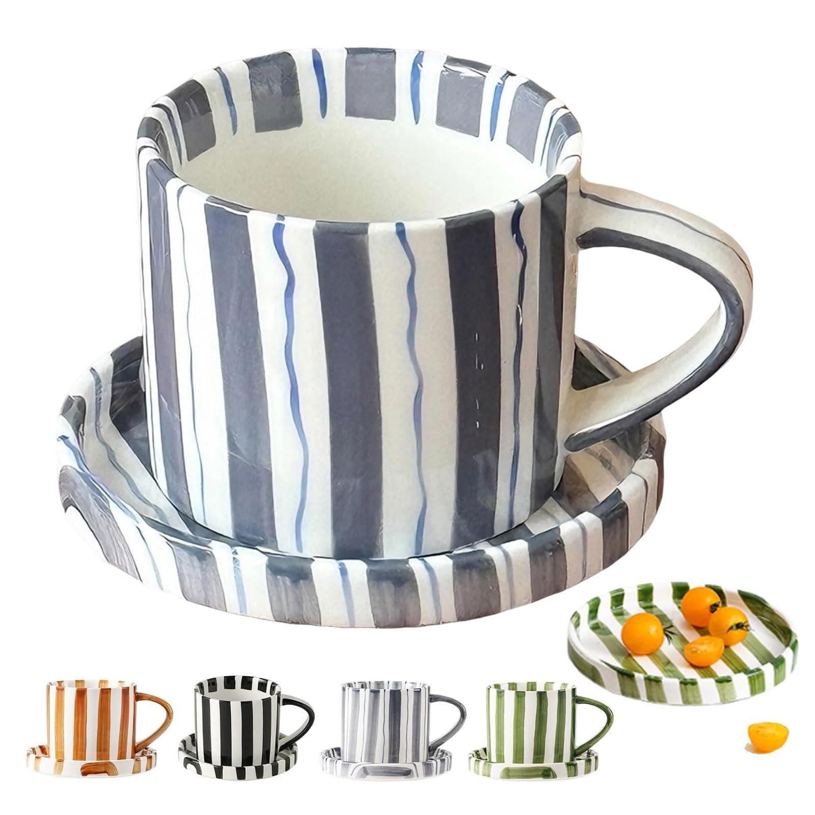 PLJFXXM Ceramic Coffee Mug Espresso Cups with Saucer Mug And Saucer Set ...