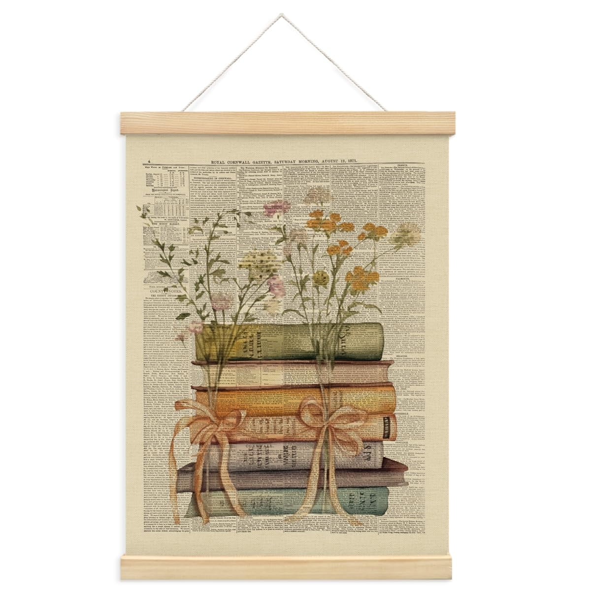 PLKMN Vintage Book Reading Posters, Retro Floral Book Wall Art with ...