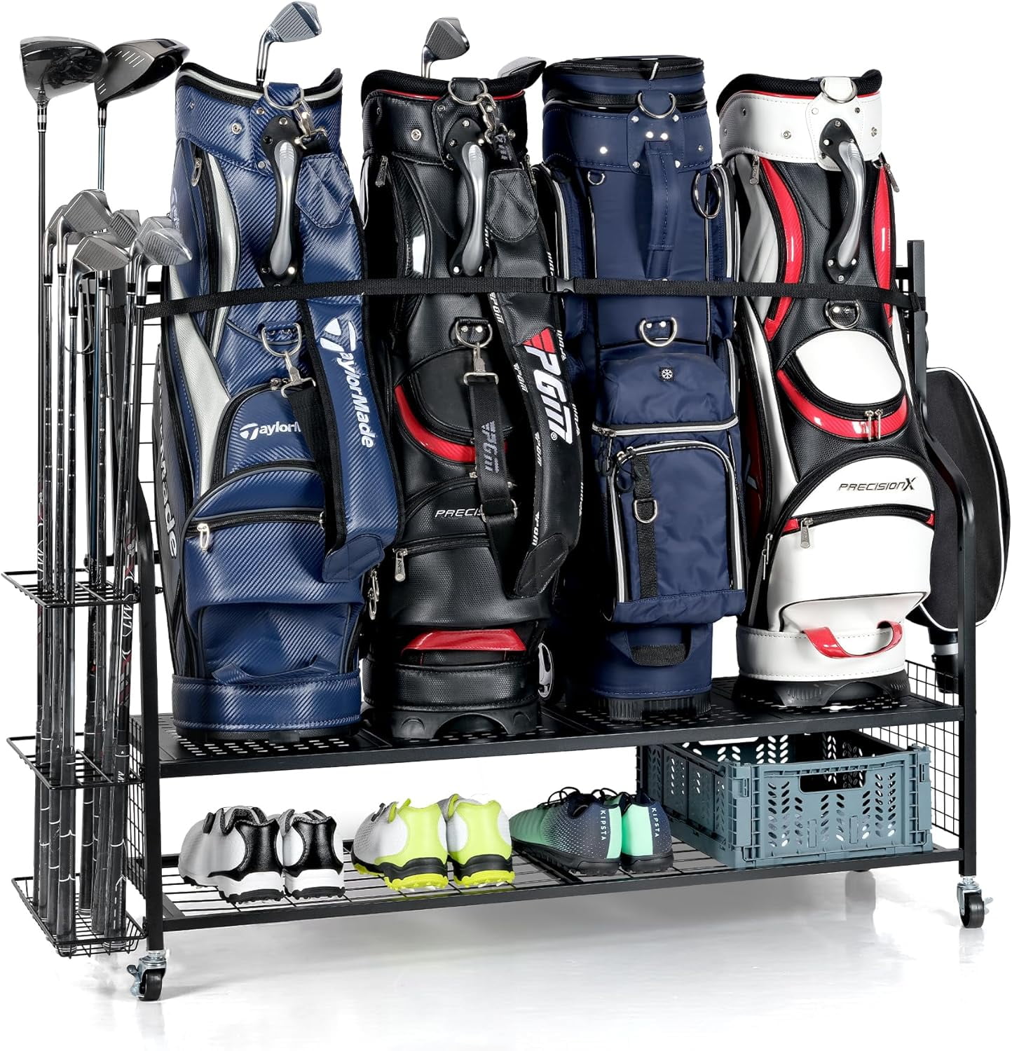 PLKOW 4 Golf Bag Organizer Garage Storage, Extra Large Golf Bag Storage ...