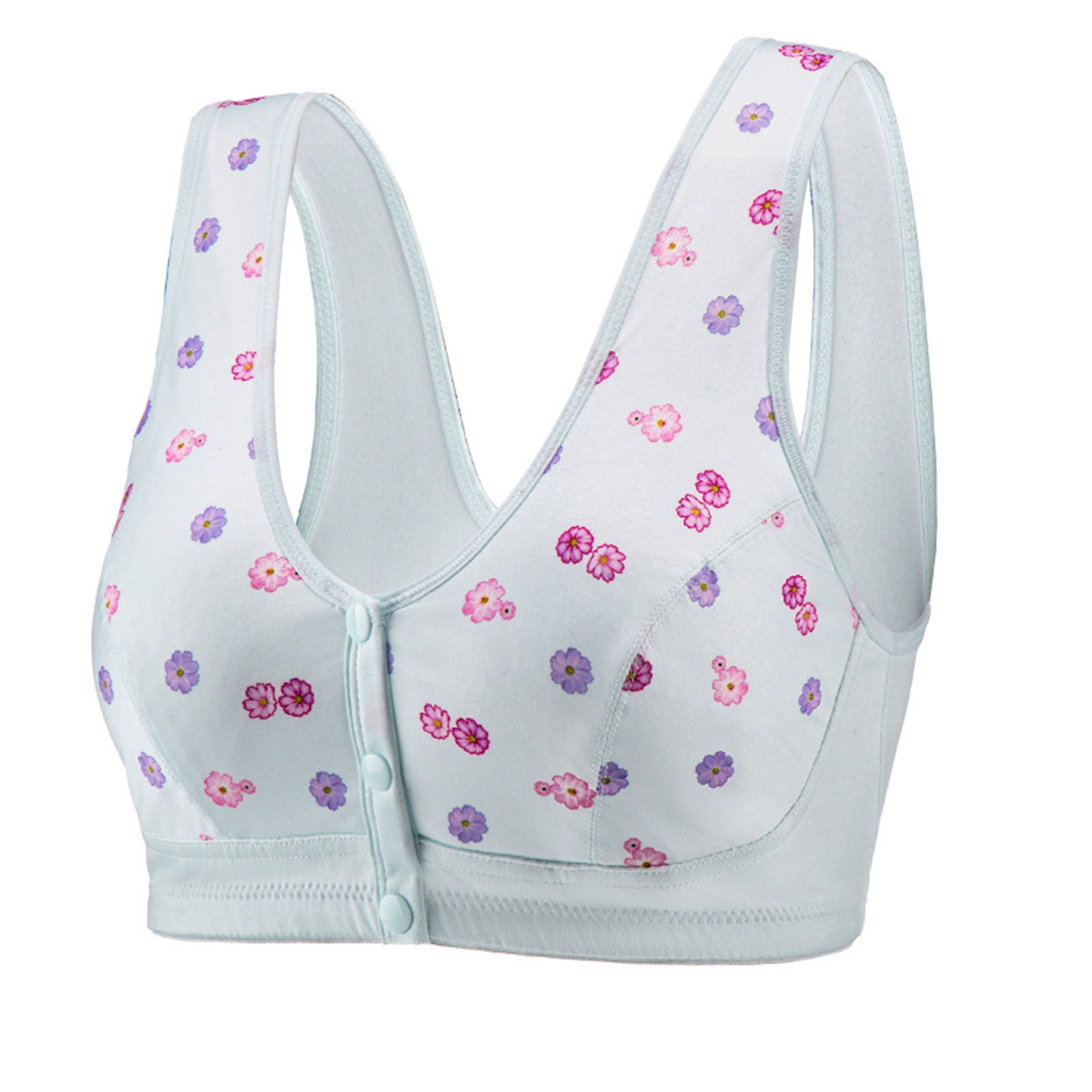 PLLFRLRT Bras for Older Women Front Closure No Underwire 3 Pack Button ...