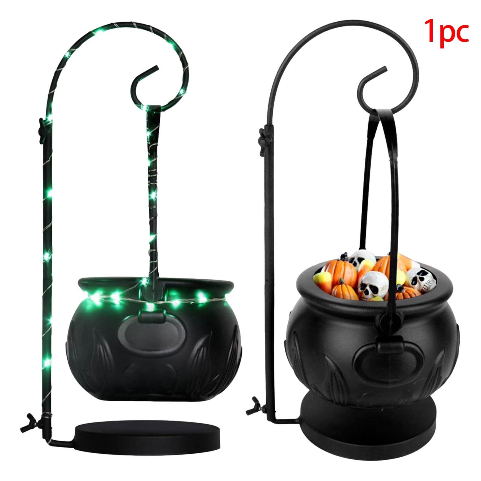 PLLFRLRT Halloween Candy Bowl Large Witch Cauldron with Bracket Hook ...