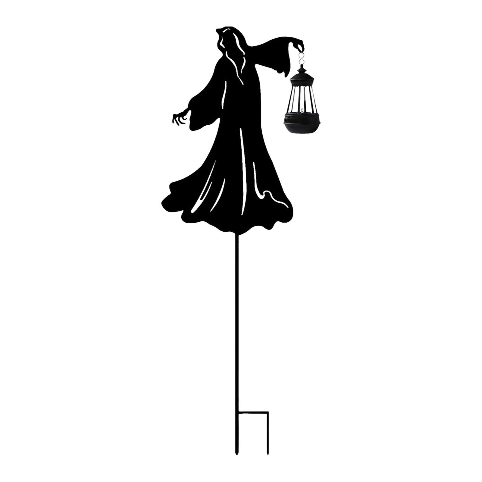 PLLFRLRT Halloween Witch Garden Decorations Metal Silhouette Courtyard ...