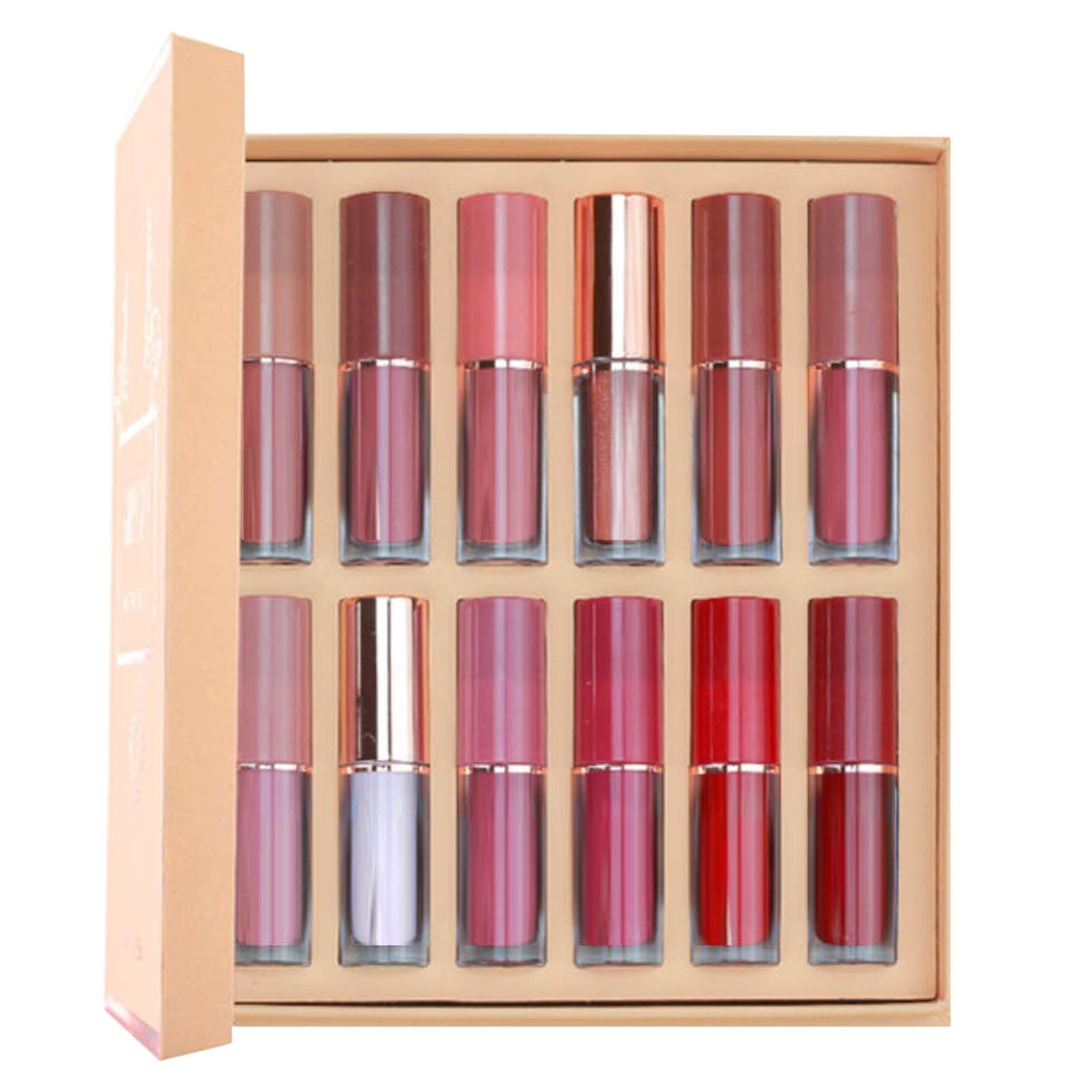PLLFRLRT Mini Lip Gloss Tubes Set 12 Colors Liquid Lipstick Long ...