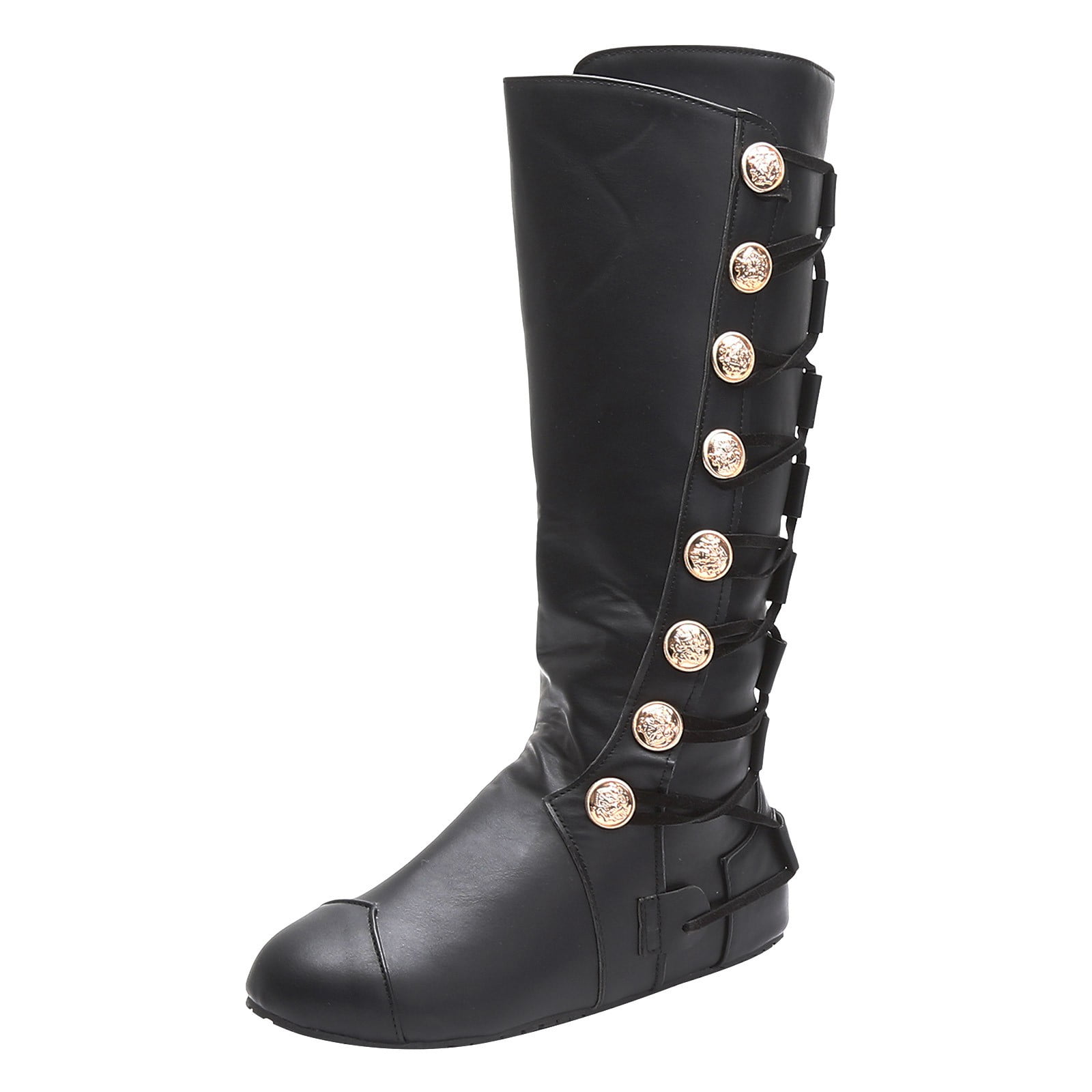 PLLFRLRT Riding Boots For Women Retro Black Knee High Boots Motorcycle ...