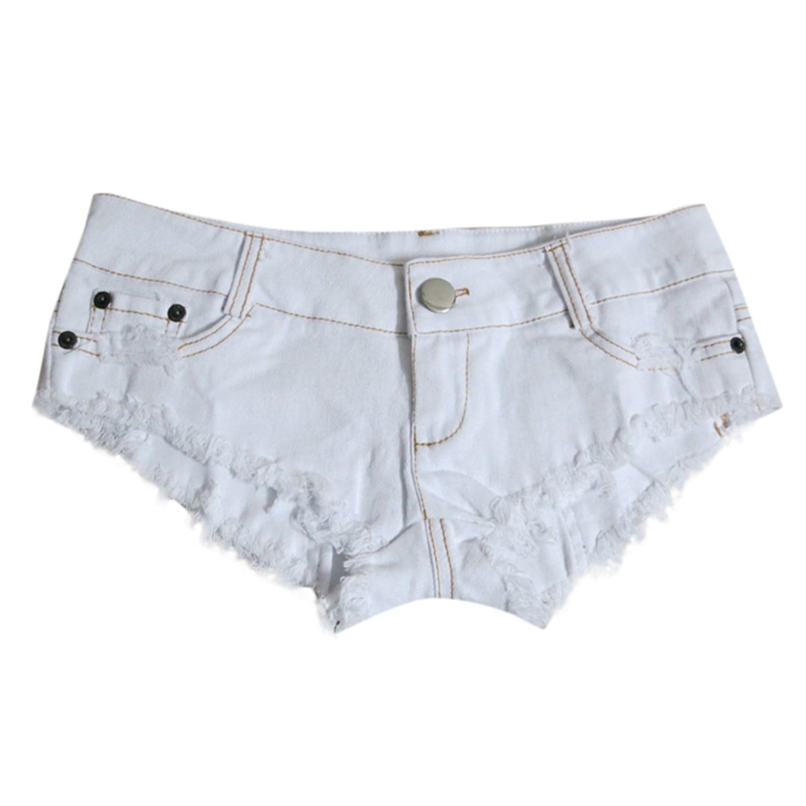 Pllfrlrt Womens Sexy Cut Off Low Waist Denim Jeans Shorts Mini Cheeky