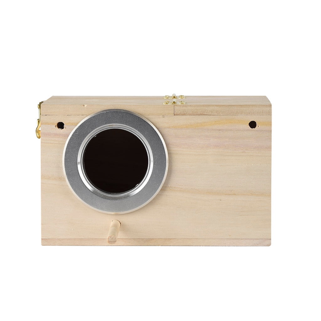 PLOYZIN Pet Wood Parakeet Nest Box Bird House Breeding Nesting Bird ...