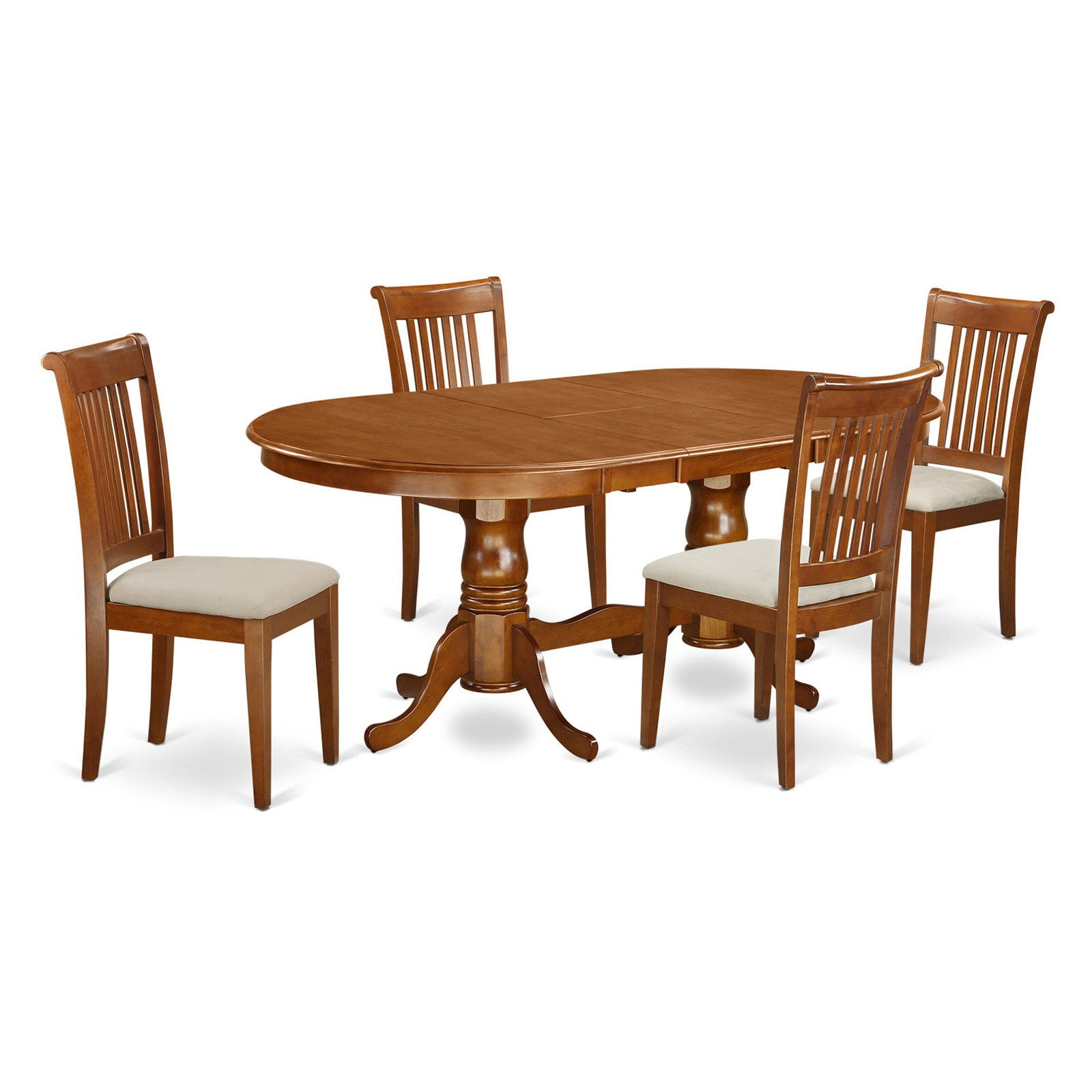 PLPO5-SBR-W East West Furniture 5 Piece Kitchen Table Set- an Oval ...