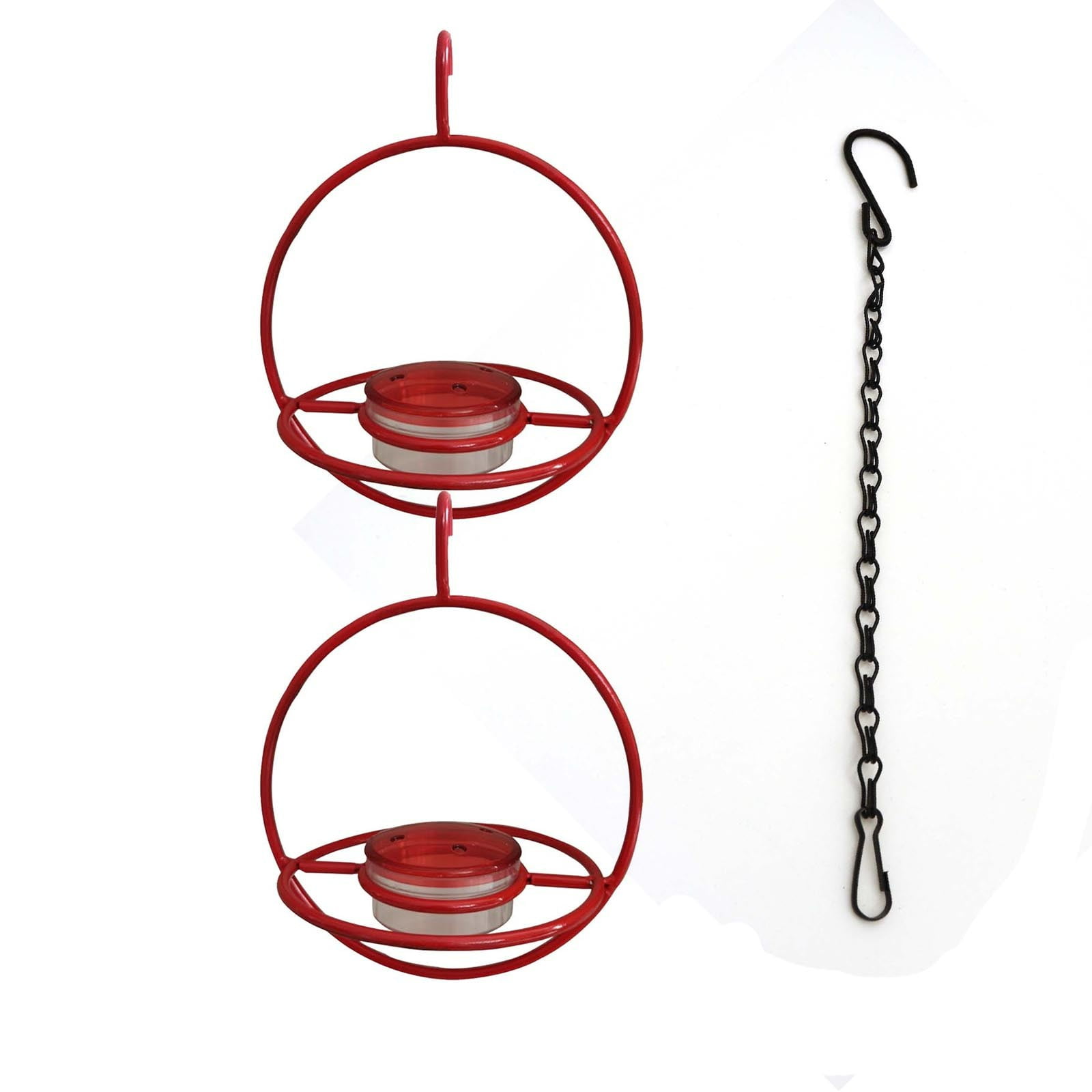 PLPPYFS 2025 New Handcrafted Circular Hanging Hummingbird Feeder with Red Glass Bowl - Outdoor ...